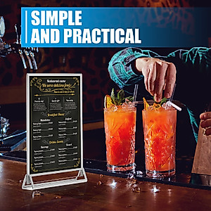 18 Pieces Frames Table Numbers Clear Table Sign Double Sided Picture Frame Table Number Holder Acrylic Sign Holder for Wedding Table Numbers, Menu Holder, Photo Frame (Silver, 5 x 7 Inches)