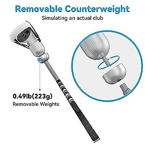 DGPCT VR Golf Club for Oculus Quest 2, Alluminum Golf Club Attachment Compatible with Oculus Meta Quest 2, with 1: 1 Sleeve, Counterweight and Realistic Rubber Grip