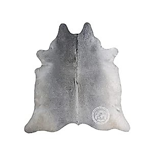 Genuine Grey Cowhide Rug 6 x 6-7 ft. 180 x 210 cm