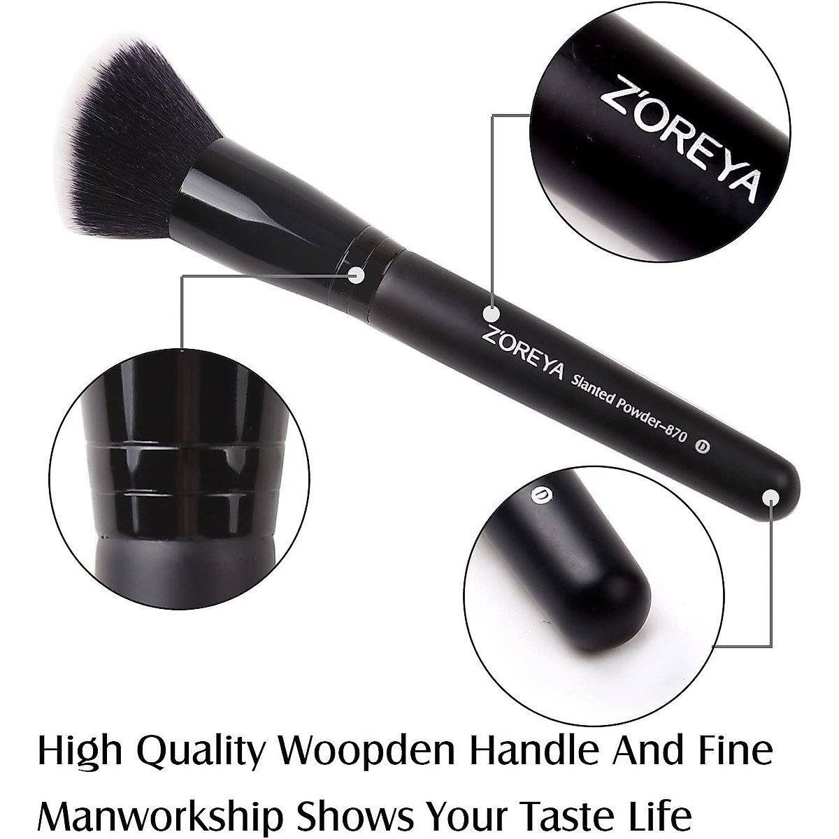ZOREYA Makeup Brushes 15Pcs Makeup Brush Set Premium Synthetic Powder Foundation Contour Blush Concealer Eye Shadow Blending Liner Make Up Brush Kit