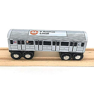 MUNI PALS Munipals New York City Subway Wooden Railway (B Division) F Train/6 Avenue Local–Child Safe and Tested Wood Toy Train