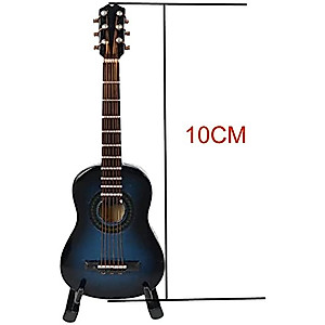 ALANO Blue Miniature Guitar Model Musical Instrument Ornaments Guitar Ornament Home Decoration (G-N-10)