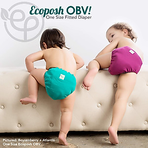 Kanga Care Ecoposh OBV One Size Adjustable Absorbent Pocket Fitted Cloth Diaper for Heavy Wetter Nighttime Organic Bamboo Velour | Saffron (Yellow) 6-35+ lbs