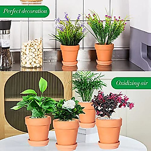 TKSCUSR 3 Inch Terracotta Pots with Saucer-20 Pack，Cactus Terra Cotta Flower Pots with Drainage，Succulent Nursery Clay Pots Great for Plants,DIY Crafts, Wedding Favor