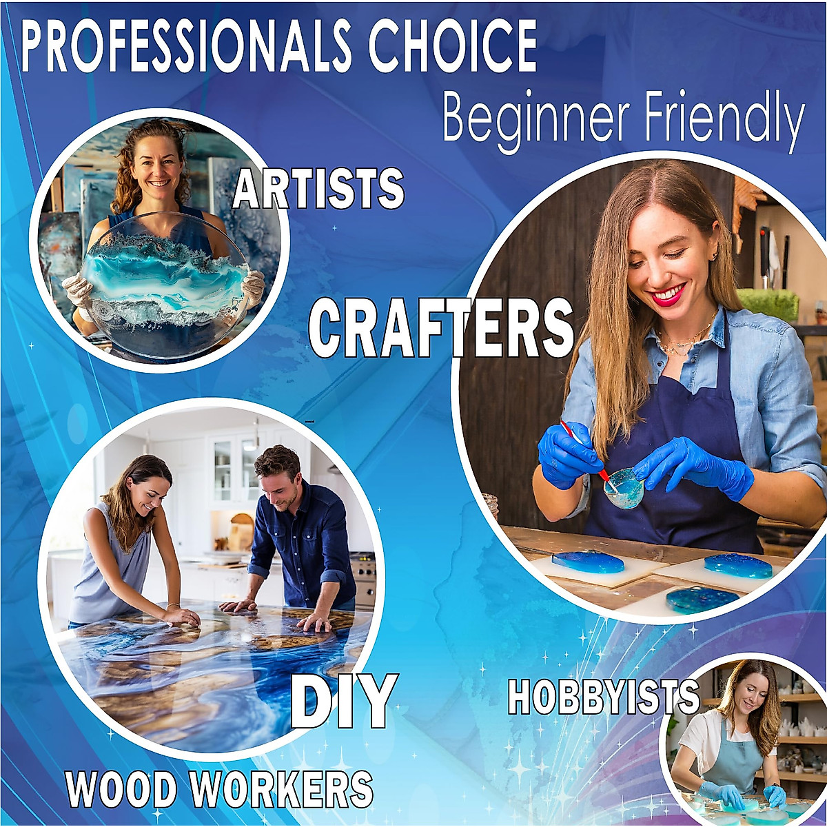 NAKED FUSION - Epoxy Resin 80 OZ KIT- Craft Art Resin -The CRAFTERS RESIN Crystal Clear Casting, Silicone Molds, Flowers, DIY, Art, Wood, River Table, Countertop, Food Safe, Non-Toxic- Heat Resistant