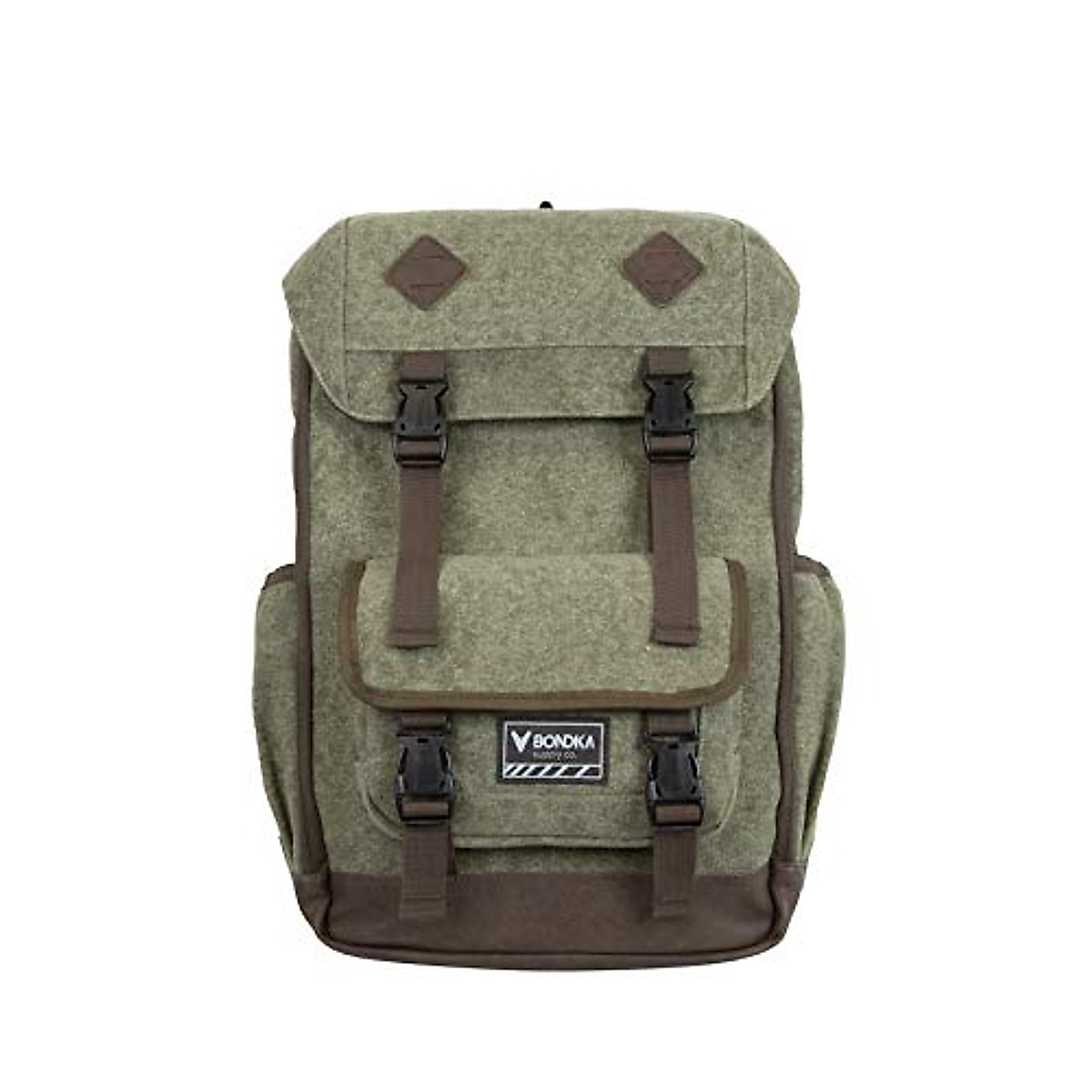 BONDKA - Canvas Laptop Backpack, Business Travel for Men Women, Great for College School Bookbag, Fits 15.6" Laptop and Notebook