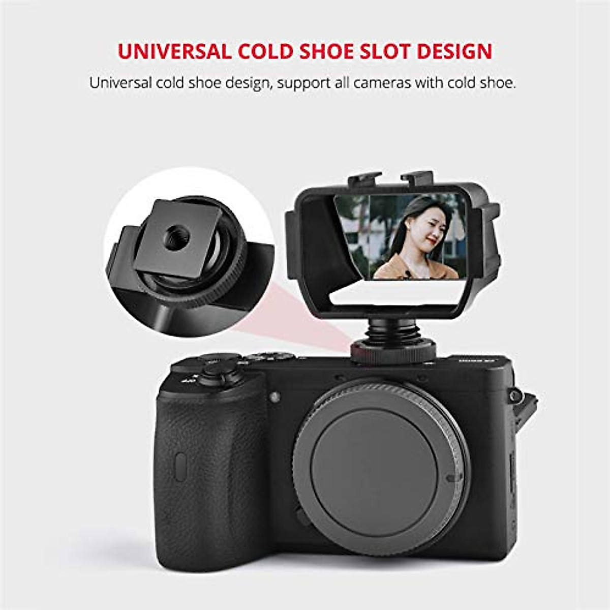 Flip Screen,Mirrorless Camera Universal Cold Shoe Mount Flip Screen Exhibition Stand,for Mirrorless Camera Photography Vlog Video
