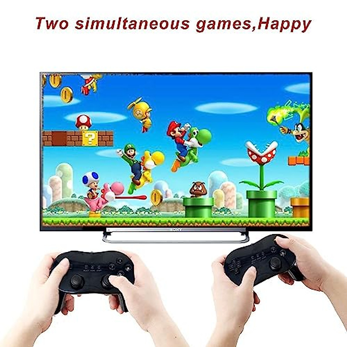 Larqety 2 Pack Wired Classic Controller Pro for Wii, Wii U Remote Console (Black)