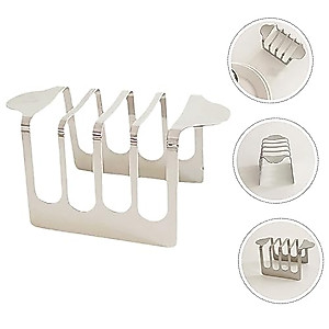 PHENOFICE Toast Rack Accessories for Display Shelf Show Rack Sign Kitchen Bread Rack Stainless Air Fryer Pans Metal Toast Stand Toast Storage Holder Metal Bread Rack Silver Stainless Steel