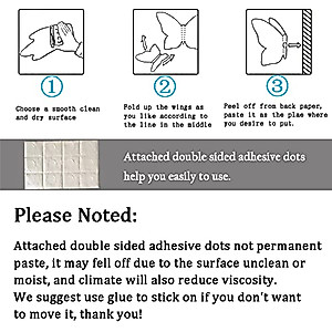 Ewong 3D Butterfly Decoration 60Pcs Wall Decal, Birthday Cake Party Decor 5 Style Sticker Art Craft, Kid Nursery Classroom Wedding Baby Shower Girl Bedroom Home Room Office Gift Decorative (Silver)