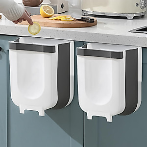 Weudes 3.4 Gallon Kitchen Compost Bin for Counter Top or Under Sink, Foldable Hanging Small Trash Can with Trash Bag Holder for Kitchen Cabinet Door/Cupboard/Bathroom/Bedroom/Office/Car/RV.