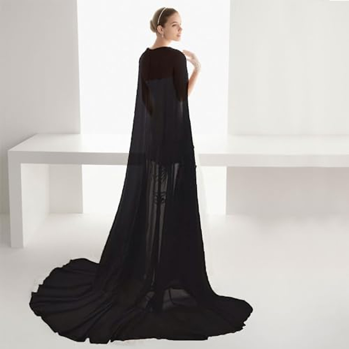 Bridal Veils, Dark Knight Cape Cosplay Costume for Men Women, Black (3M)