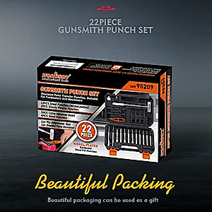 HORUSDY 22-Pieces Punch Set Punch Made of Solid Material, Including Steel Punch and Hammer with Steel for Maintenance