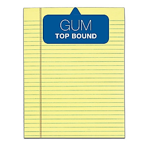 TOPS 7522 The Legal Pad Glue Top Pads, Legal/Wide, 8 1/2 x 11, Canary, 50 Sheets (Pack of 12)