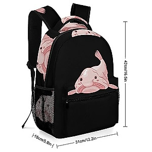 Cute Blob Fish Blobfish Lightweight Travel Backpack for Unisex Casual Laptop Bookbag for Camping