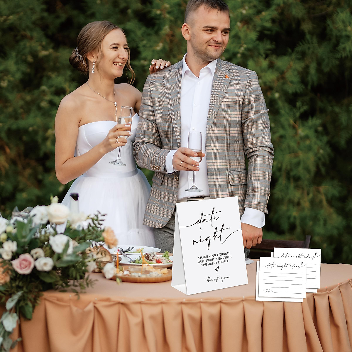 stizak Minimalist Theme Bridal Shower Decorations, Date Night Ideas, Bridal Shower Game, 1 Sign and 50 Cards, Modern Bridal Shower Shower, Wedding Shower Games（dn02）