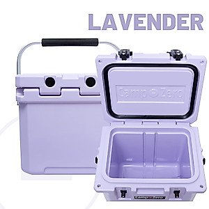 CAMP-ZERO 12L-12.6 Quart Portable Hard Cooler Ice Chest, Perfect for Drinks, Lunch, Beach, Picnics, Boating, Camping and Travel with 2 Molded-in Cup Holders and Folding Aluminum Handle