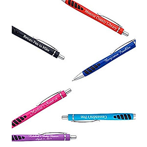 Express Pencils™ - Your Name or Imprint on our Custom Printed Addison Ballpoint Pen - Rubber Grip For Writing Comfort And Control, black ink, medium point - 12 Pack (Assorted)