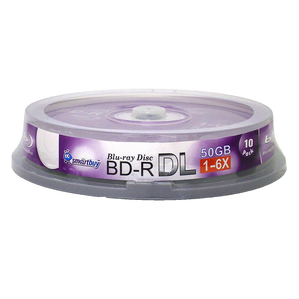 Smart Buy 10 Pack Bd-r Dl 50gb 6X Blu-ray Double Layer Recordable Disc Blank Logo Data Video Media 10-Discs Spindle