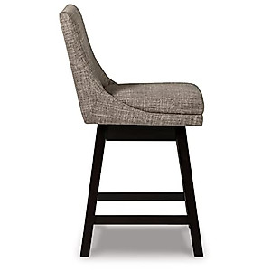 Signature Design by Ashley Tallenger 25" Upholstered Swivel Counter Height Barstool, 2 Count, Light Gray