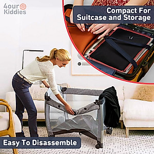 Blackout Cover for Pack N Play, Stretchy Breathable Travel Crib Canopy for Playard, Baby Darkening Crib Tent and Shade for Safeguard Indoor or Outdoor Sleeping, Playing, Napping