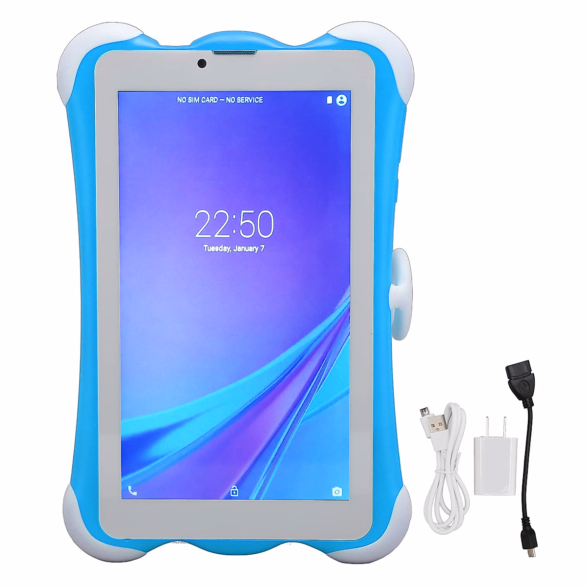 7 Inch Toddler Tablet, Kids Tablet Blue Dual SIM Card Dual Standby Dual Camera Eye Protection 3GB RAM 32GB ROM for Education (US Plug)