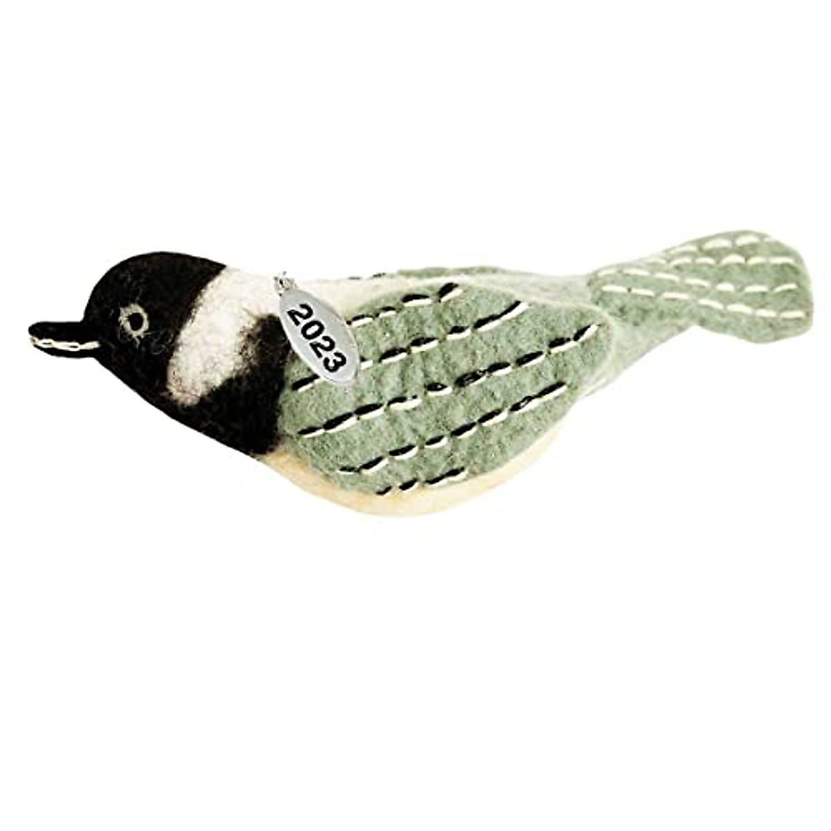 Felt Bird Ornaments - Chickadee Christmas Ornament 2023 Black Capped Chickadee Ornament - Fair Trade, Hand Felted Made in Nepal - Comes in an Organza Bag so It's Ready for Giving