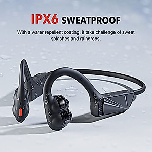 RR SPORTS Wireless Air Conduction Headphones, Open Ear Bluetooth 5.3 Headphones with Built-in Mic, HiFi Sound Headset with 4 Speakers, Sweat Resistant Sport Earphones for Running, Cycling, Driving