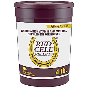 Horse Health Red Cell Pellets, Vitamin-Iron-Mineral Supplement for Horses, Helps Fill Important Nutritional Gaps in Horse's Diet, 4 lbs., 64-Day Supply