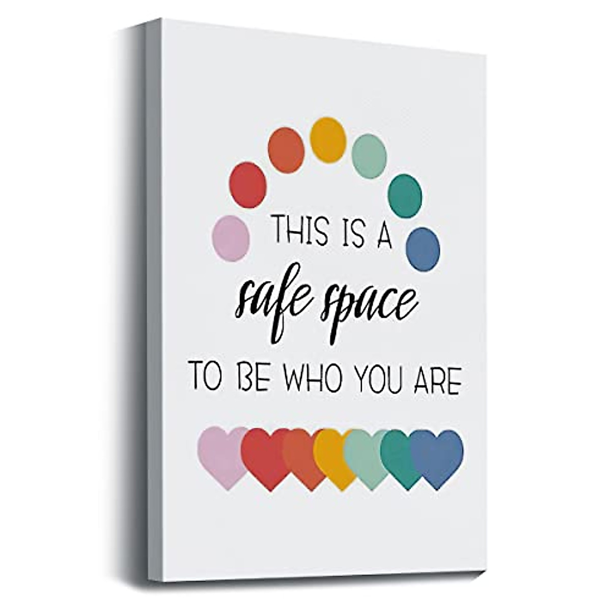 This Is A Safe Space To Be Who You Are Wall Art Prints Artwork Decor for Mental Health Themed Canvas Wall Art Prints,Bathroom Bedroom Living Room Home Counseling Office Decorations,11"x14"