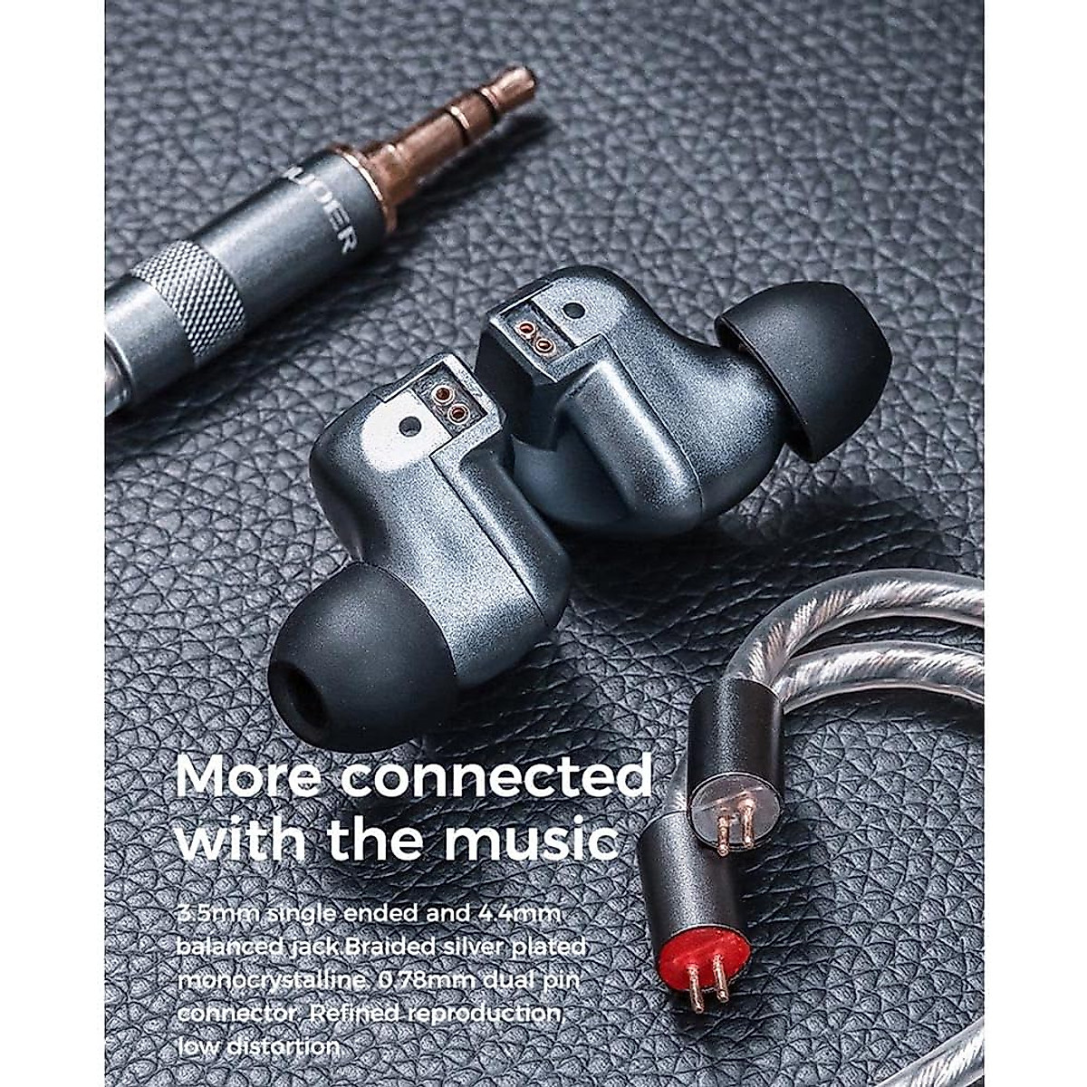 LETSHUOER S12 in-Ear Earphone 14.8mm Planar Magnetic Driver IEMs HiFi Headphone with Silver Plated Monocrystalline Copper Cable 3.5mm Headphones Jack (Grey)