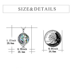 POPLYKE 925 Sterling Silver Classic Sea Mermaid Crescent Moon Necklace with Abalone Shell Pendant Birthday Gifts Jewelry for Daughter Women