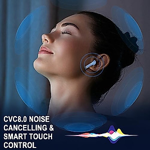 Wireless Earbuds, Bluetooth 5.3 Ear Buds LED Power Display Headphones Bass Stereo, Bluetooth Earbuds in-Ear Noise Cancelling Mic, 40H Playback Mini Case IP7 Waterproof Sports Earphones for Android iOS