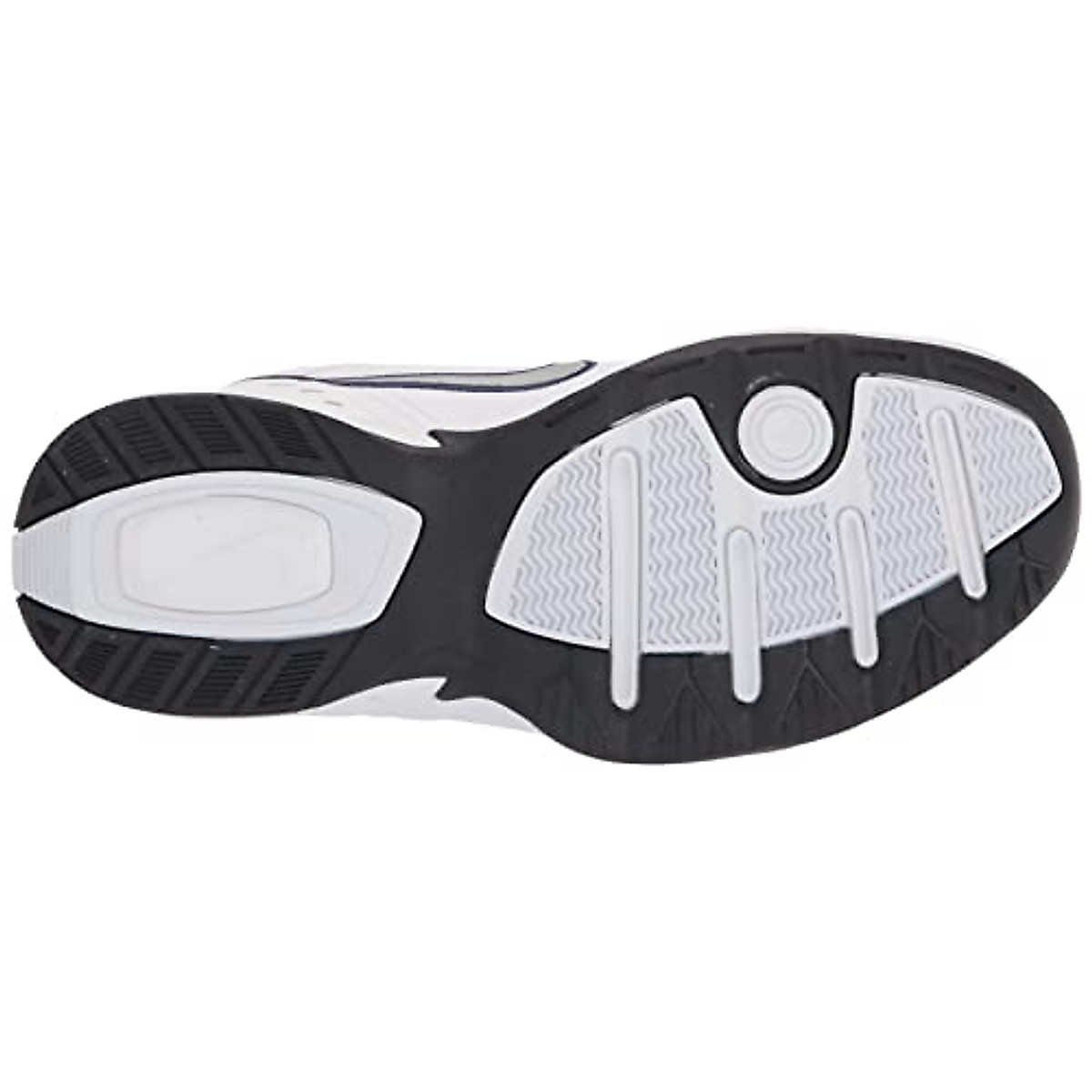 Nike Men's NIKE AIR MONARCH IV (4E) RUNNING SHOES -12; White / Metallic Silver-Midnight Navy