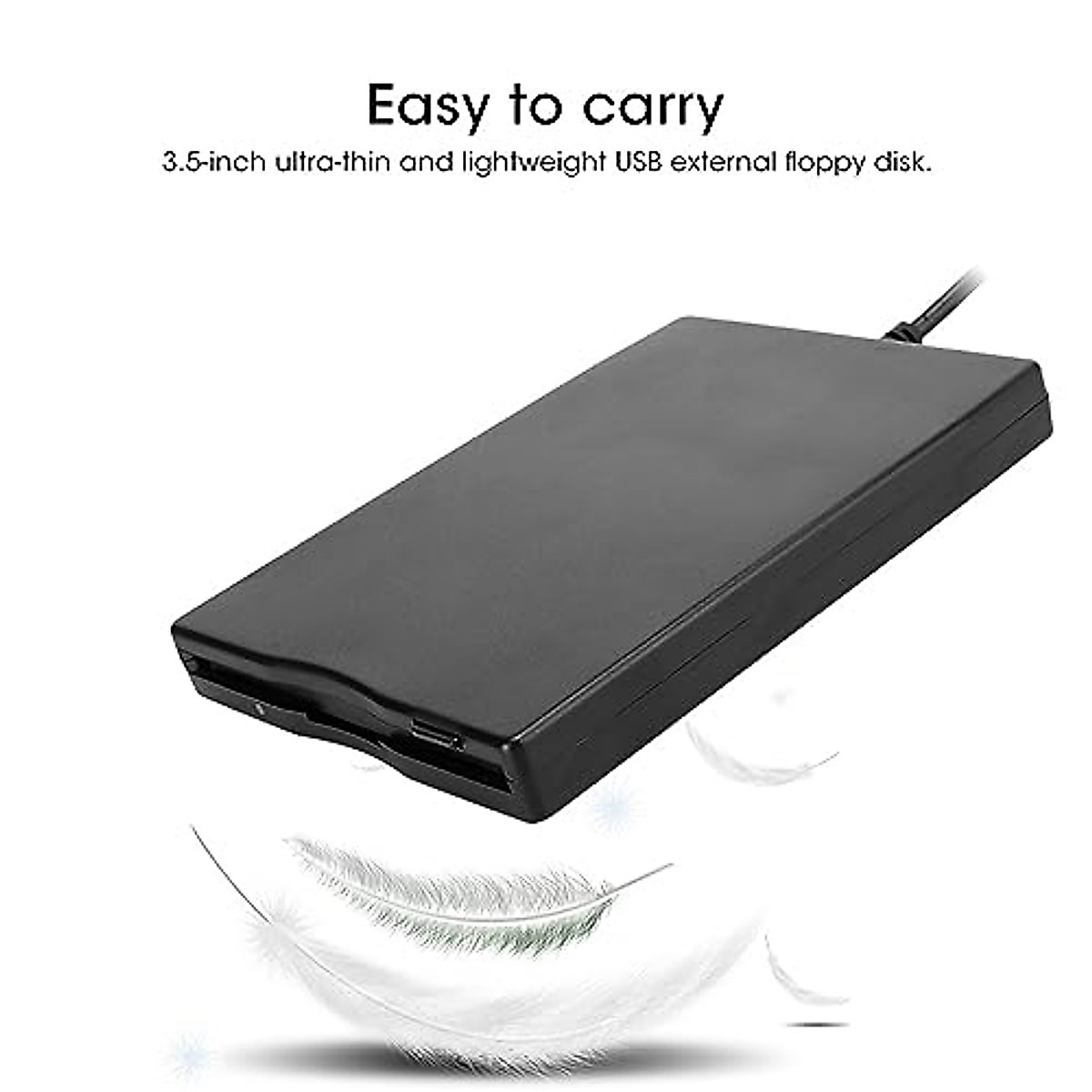 Tangxi 3.5 Floppy Disk Reader, Portable 3.5 USB External Floppy Drive External Removable 3.5-Inch PC Floppy Drive Card Reader for Windows