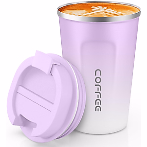 CS COSDDI 12 oz Stainless Steel Vacuum Insulated Tumbler - Coffee Travel Mug Spill Proof with Lid - Coffee Cups for Keep Hot/Ice Coffee,Tea and Beer