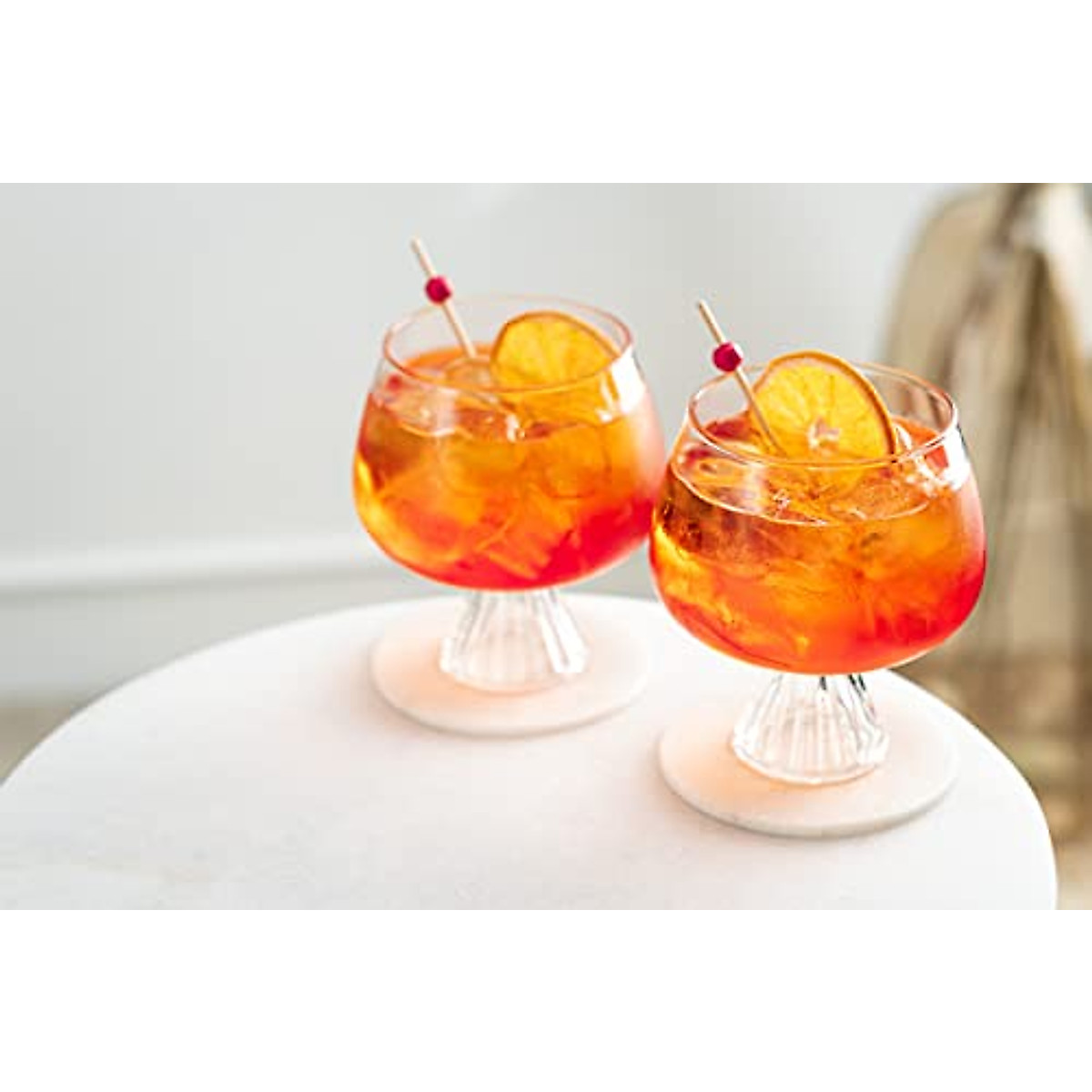 GLASSIQUE CADEAU Venice Goblet Cocktail Glasses for Gin Tonic, Aperol Spritz,Sangria | Modern Glassware Collection | Set of 4 | 17 oz Light Borosilicate Glass Balloons for Home Bar Drinks