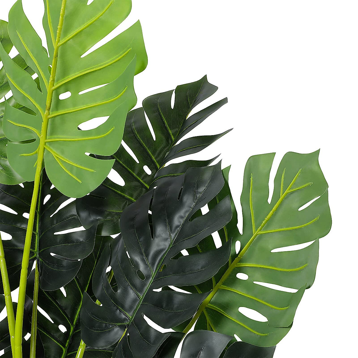 VIAGDO Artificial Monstera Deliciosa Plant 43in Tall 11 Decorative Split Leaves Plant Faux Swiss Cheese Plant Fake Tropical Monstera Palm Tree for Home Office Living Room Garden Floor Decor, 2Pack