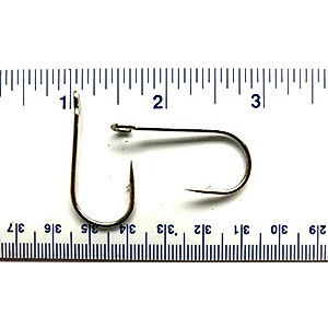 100 Gerry's Tackle 9171 6X Strong Nickel Plated Open Eye Siwash Hooks Size 1/0