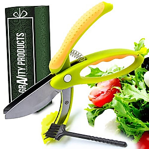 Toss and Chop Salad Tongs, Salad Chopper, Heavy Duty Kitchen Salad Scissors, Multifunction Double Blade Salad Cutting Tool