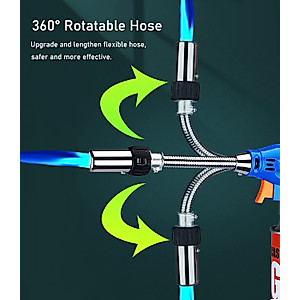 Upgraded Butane Grill & Cooking Blow Torch, Kitchen Torches Head Cooking Adjustable Kitchen Culinary Grilling Tool For Sous Vide, Creme Brulee, Baking, Outdoor BBQ (Tank Not Included)