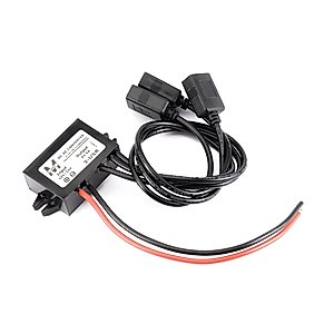 uxcell Power Converter Regulator DC 12V/24V to DC 5V 6A 30W Waterproof Voltage Convert Transformer 3 USB Connector Cable Car Charger