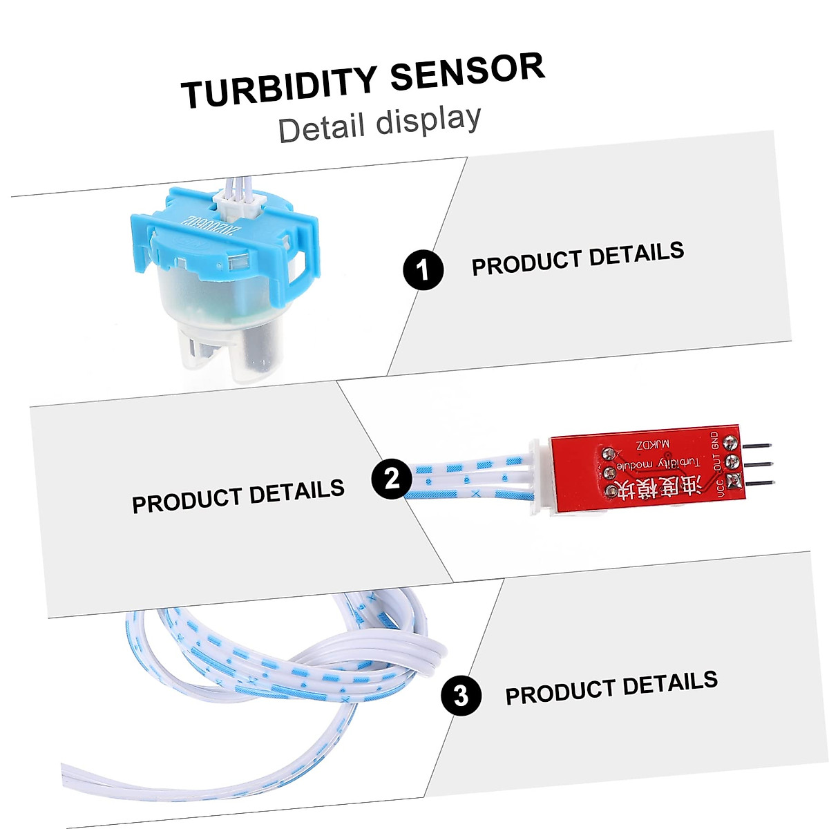 VILLFUL Module Turbidity Testing Equipment Turbidity Value Detection Water Sensor Turbidity Water Turbidity Test Turbidity Tester Urine Cups 3.3-5v Turbidity Sensor Plastic