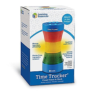 Learning Resources Time Tracker Visual Timer & Clock - 1 Piece, Classroom Tracker, Alarm Clock, Light Up Timer for Classroom, Visual Tracker