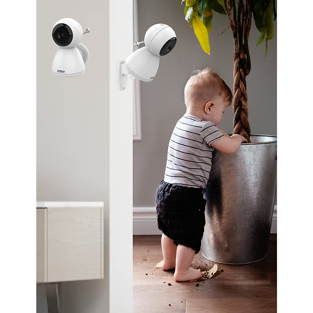 Baby Monitor with 2 Camera and Audio 4.3" LCD Split Screen 1000ft Range Rechargeable Battery 2-Way Audio Baby Crying Detection Night Vision Temperature Detection (No Remote pan-tilt-Zoom Function)