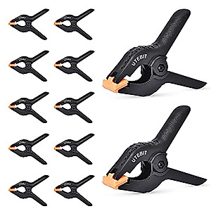 UTEBIT 8/12 Muslin Clamps 4'' Portable Black Backdrop Background Clamps Heavy Duty Paper Clips for Photo Studio, Woodwork, Artwork (12Packs)
