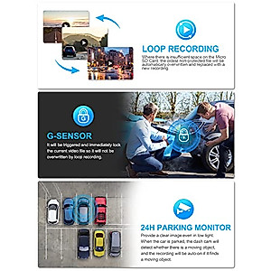 PRUVEEO Dash Cam, 4 Channel Camera FHD 1080Px4, Front, Left, Right and Rear, Front and Rear Inside, GPS, 256 GB Max, Free 128GB Micro SD Card, D90-4CH