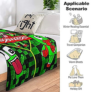 Anime Anti-Pilling Soft Plush Flannel Throw Blankets for Couch Sofa Bedding Living Room 50"x40"
