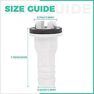 4Pcs 0.6 Inch 15mm Air Conditioner Drain Hose Connector Straight Fitting Window AC Drain Adapter with Rubber Ring