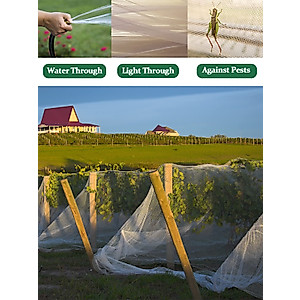 Garden Mosquito Netting for Patio, 10 ft x 12 ft Bird Bug Insect Netting Pest Barrier for Fruit Trees, Greenhouse, Large Plant Row Cover Screen for Vegetables